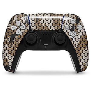 WraptorSkinz Skin Wrap compatible with Sony PS5 DualSense Controller HEX Mesh Camo 01 Tan (CONTROLLER NOT INCLUDED)