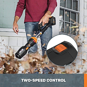WORX Nitro WG543.9 20V Leaf Blower Cordless with Battery and Charger, Blowers for Lawn Care Only 3.8 Lbs., Cordless Leaf Blower Brushless Motor– Tool Only