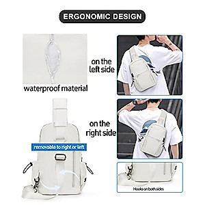 SEAFEW Tactical Backpacks Small Sling Bag Crossbody Backpack Shoulder Bag for Men Women, Multipurpose Anti-Theft Cross Body Chest Bags, One Strap Backpack for Walking Biking Travel Cycling White