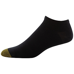 GOLDTOE Men's Nylon Lite No Show Socks, 6-Pairs, Black, Large