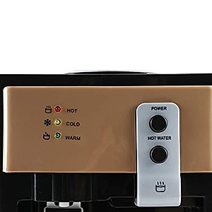 YILIKISS Top Loading Countertop Water Cooler Dispenser, Room Temperature, Hot & Cold Water Dispenser, Holds 3 & 5 Gallon Bottles, Mini Desktop Table Electric Drinking Machine