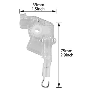 ZZLZX 2PCS Hexagonal Wand Tilter Wand Tilter Mechanism with Hexagon Shaped Gear Hook Connection for 2 inch Low Rail Horizontal Wood Faux Wood Blinds Headrail