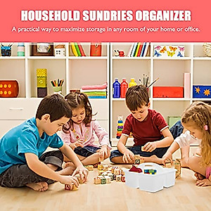 Healifty 1pc Shower Multipurpose Vanity, for Dorm Food Use Plastic Household Bathroom Basket Pantry Cabinet Caddy Desktop Kids Organizer Garden White Bins Sundries Room Handles Portable