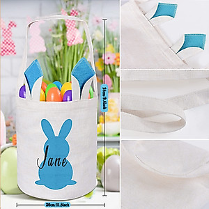 Easter Baskets for Boys Girls, Personalized Easter Basket, Blue Bunny Easter Basket, Kids Easter Basket Idea, Easter Hunt Basket