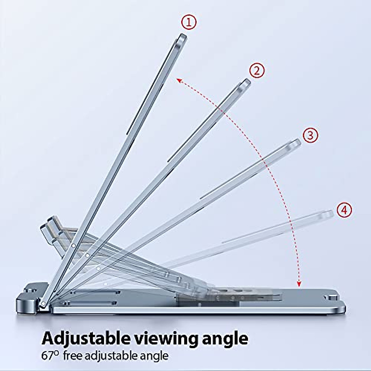 Cell Phone Stand, Portable Aluminum Phone Holder, Adjustable Phone Dock Cradle, Compatible with iPhone 13/12/11 Pro Max, Samsung Galaxy, Small Tablets(Silver)