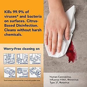 Arm & Hammer Essentials Disinfecting Wipes, Lemon Orchard 2-Pack, 110 Count, 220 Wipes, Volcano