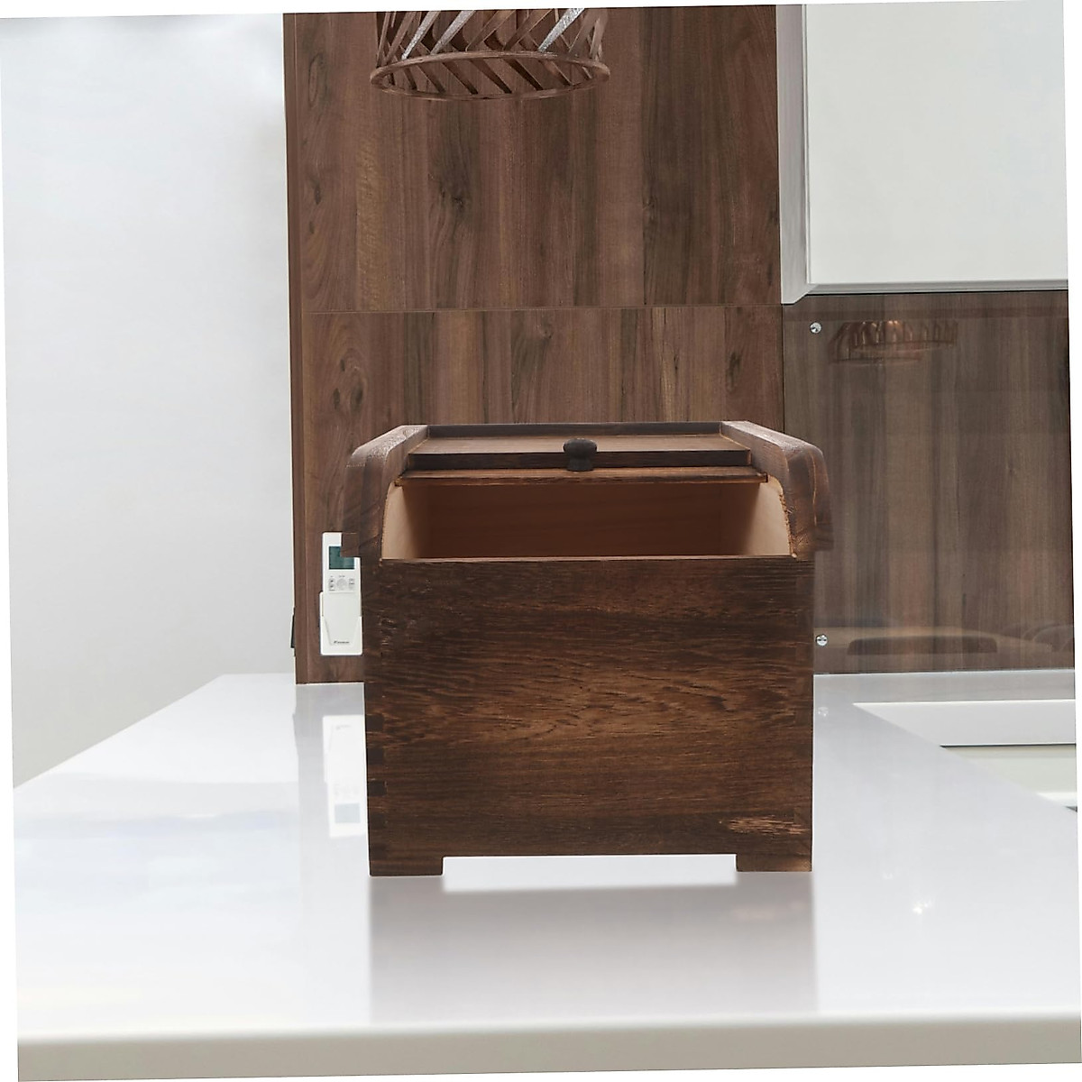 PHENOFICE Solid Wood Rice Storage Box Large Container Food Containers Cereal Containers for Food Storage Food Storage Containers for Pantry Bucket with Lid Wooden Seal Storage Rack