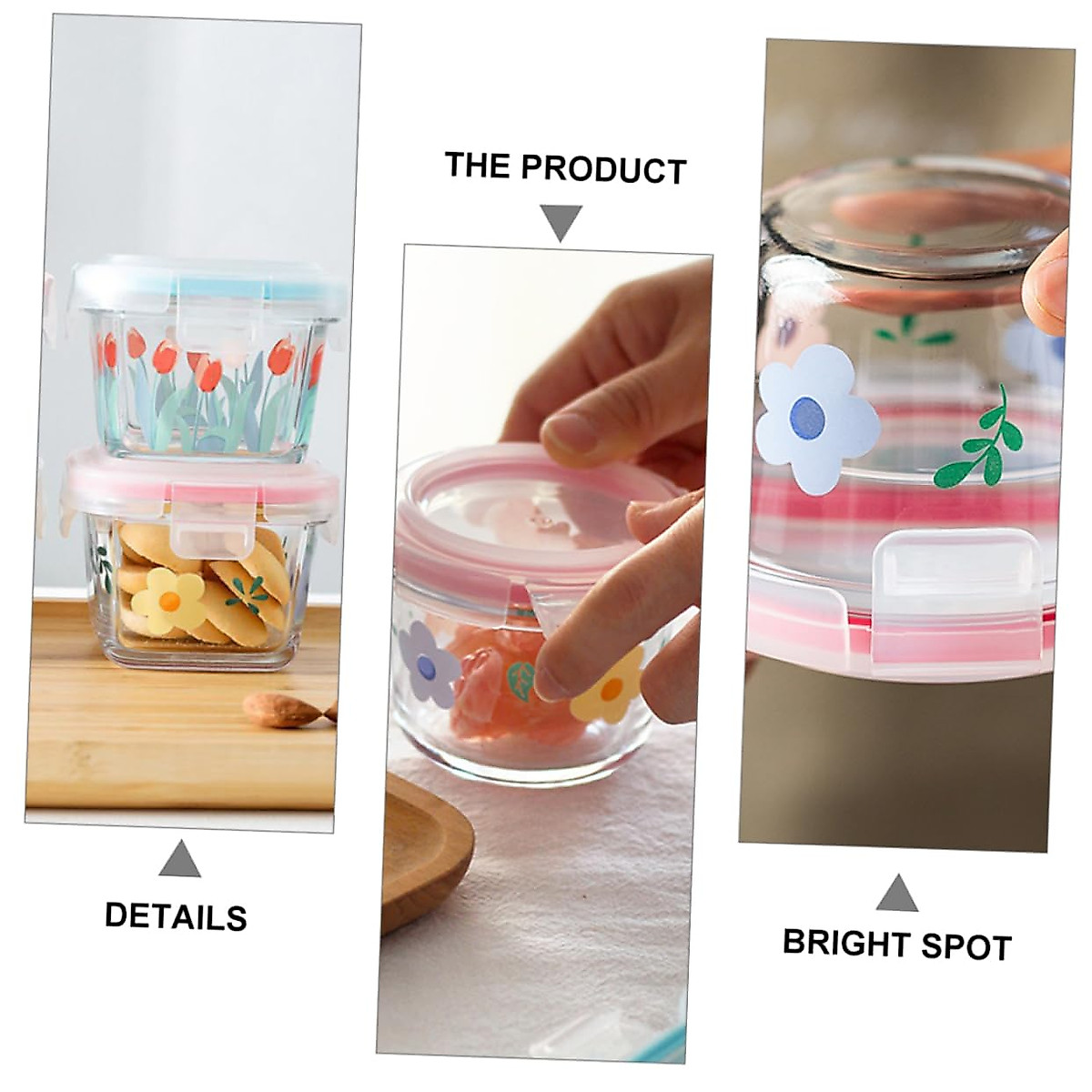 FELTECHELECTR Sealed Glass Box Containers Kitchen Storage Practical Container Durable Container Baby Food Airtight Storage Container Seal Food Container Sealed Food Case Small