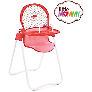 Little Mommy Snacky Doll High Chair (D92889), Front Feeding Tray with Toy Bar and Bottle Holder, Tilted Seat Function Allows Baby Doll to Nap - Fits Dolls up to 21 inches, Age 3+