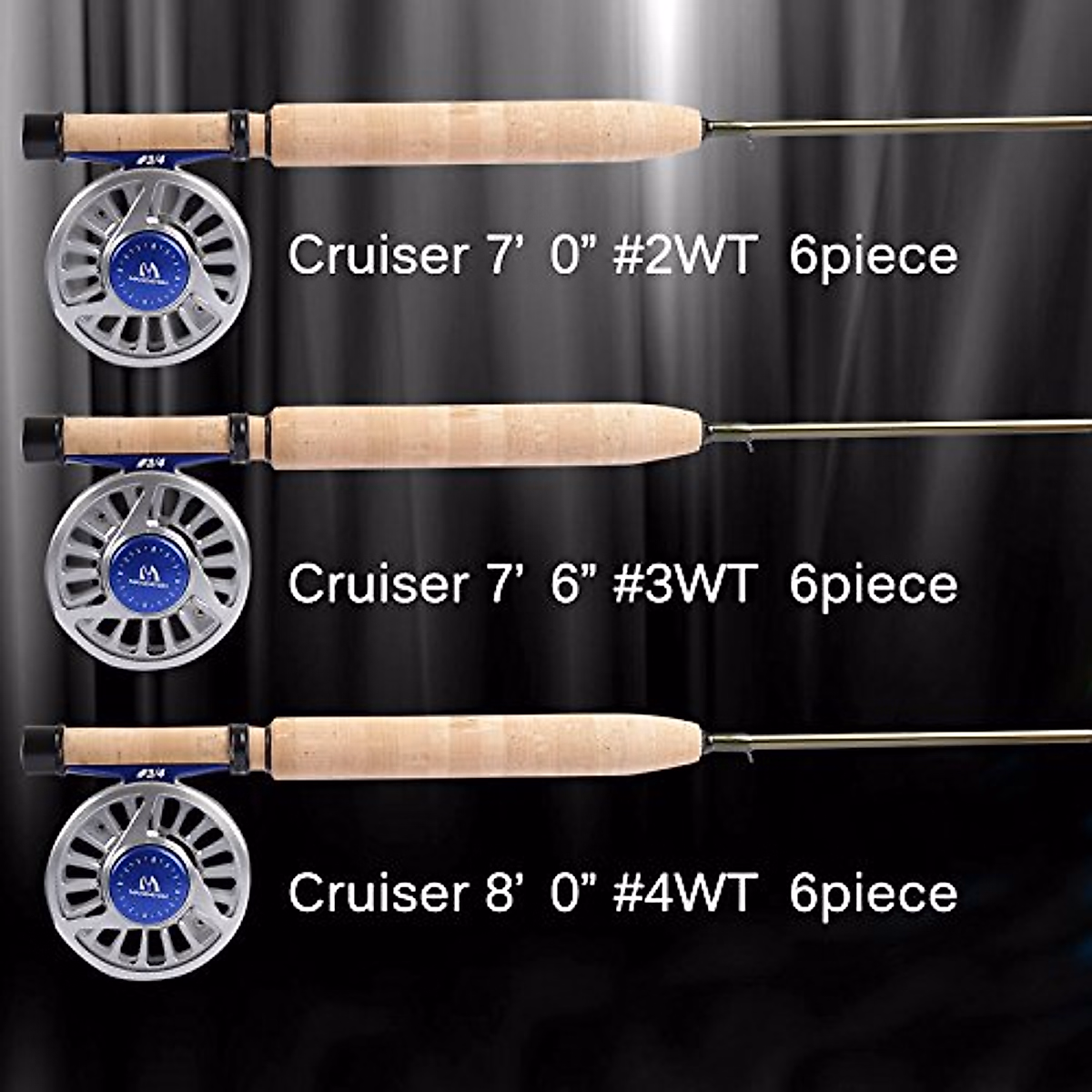 Maxcatch Cruiser Travel Fly Fishing Rod; 2/3/4wt 6 Piece, IM10 Carbon Blank, AA Grade Reel Seat (8'0'' 4 Weight 6sec)