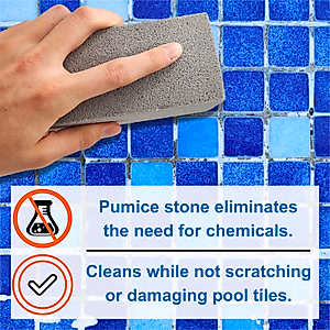 Pool-Whiz Pumice Block Pool Tile & Concrete Cleaner Pumice Stone for Cleaning Pools Spas & Water Features Pool & Spa Cleaner Pumice Block for Rust, Stains Build Up by Billy Buckskin Co. Pack of 2