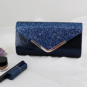 Naimo Womens Shiny Sequin Clutch Evening Bag Envelope Handbag Shoulder Chain Purse for Wedding Party Bride