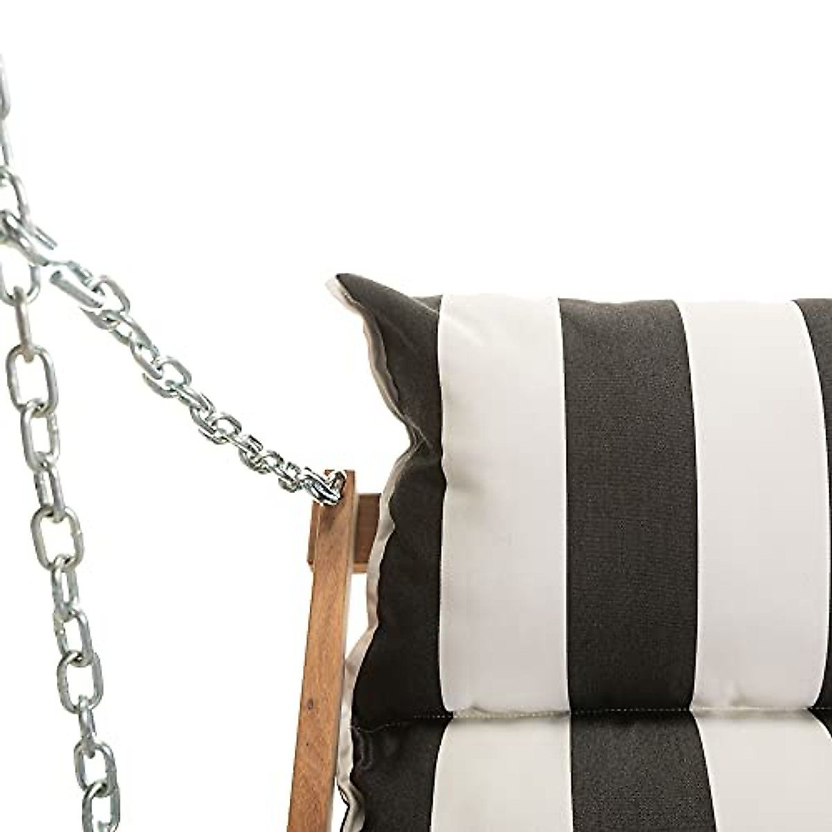 Hatteras Hammocks Cabana Black Deluxe Sunbrella Cushion Swing, Handcrafted in The Carolinas, Accommodates Two People with an 450 Pound Weight Capacity