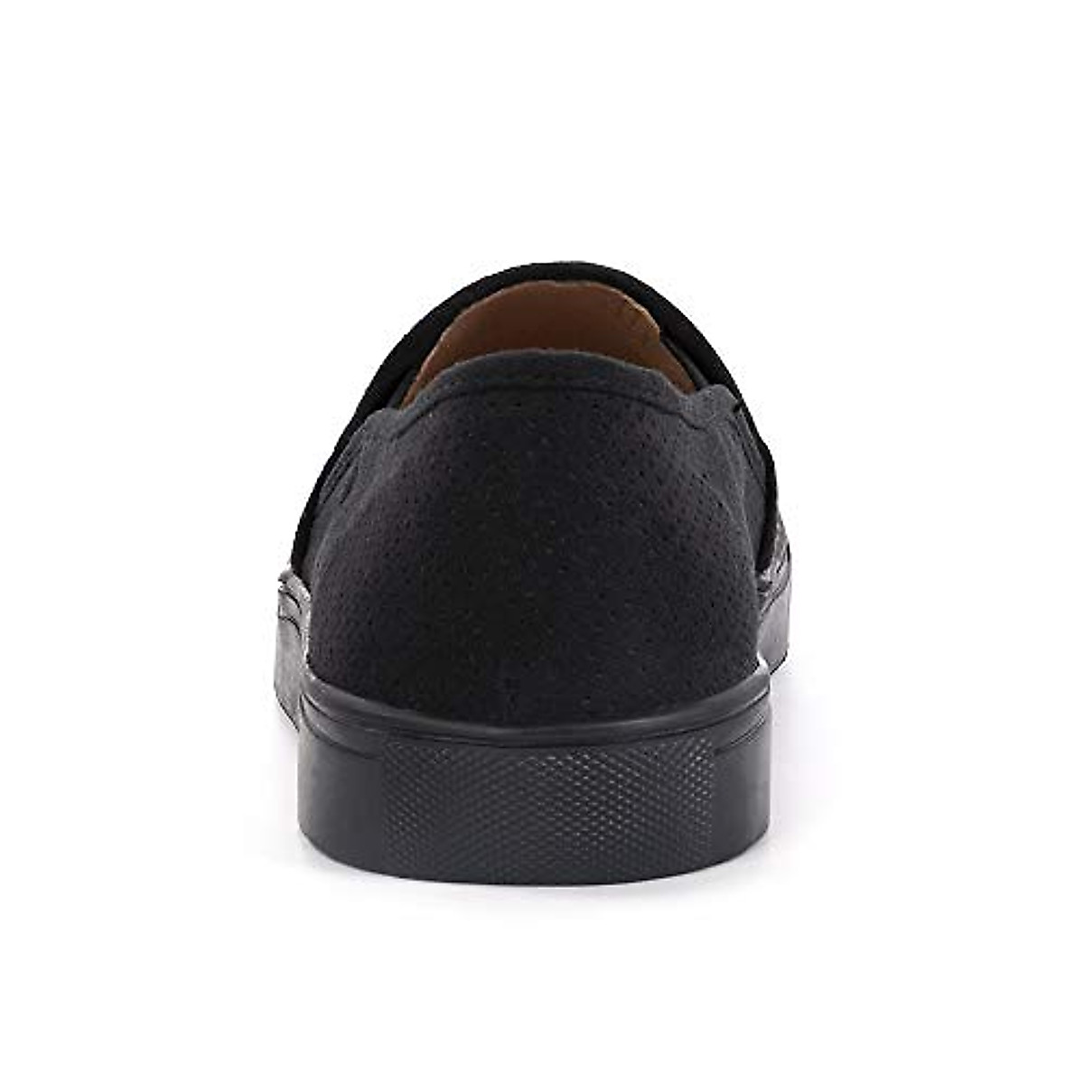 FUNKYMONKEY Women's Slip On Sneakers Preforated Comfortable Walking Casual Shoes (7 M US, Hole Black)