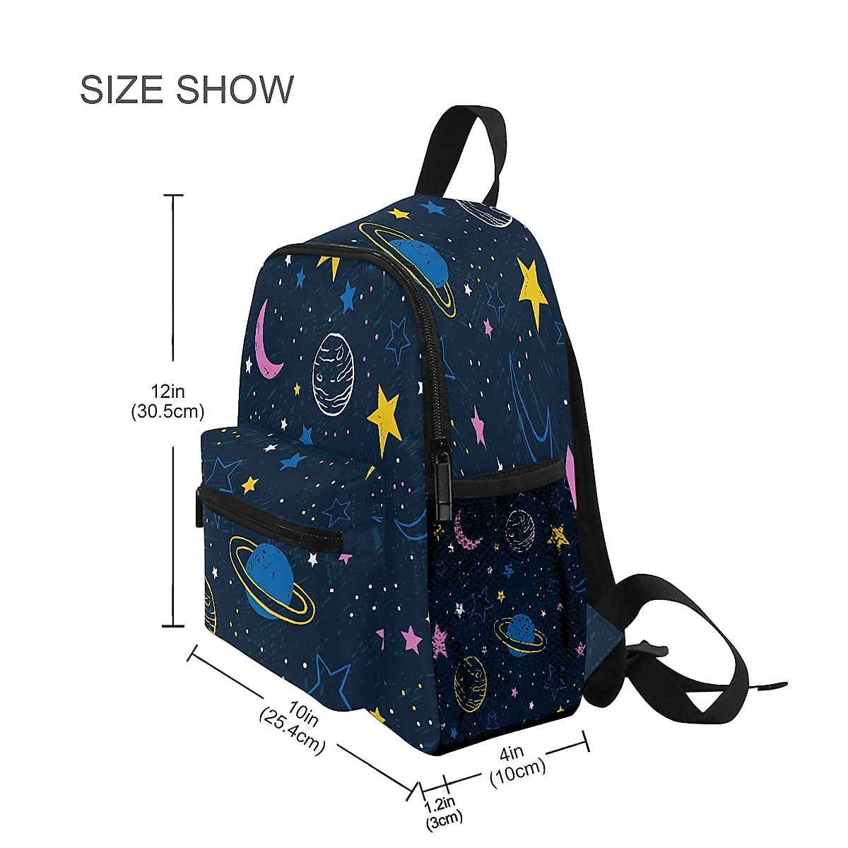 Cute Toddler Backpack Mini Travel Bag Galaxy Moon Star Planet for Baby Girl Boy Age 3-7
