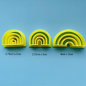 Set of 3 Rainbow Combined Stamp Polymer Clay Cutters 