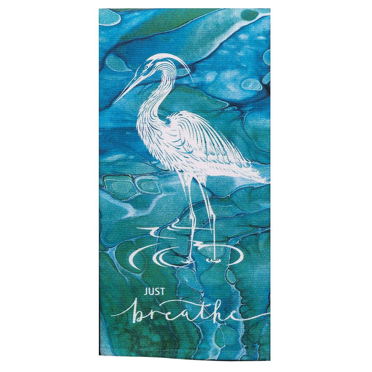 Kay Dee Designs Coastal Tranquility Just Breathe Dual Purpose Terry Kitchen Towel, Multi
