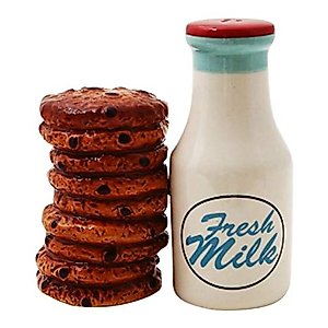 Milk and Cookies Lover Ceramic Magnetic Salt and Pepper Shakers