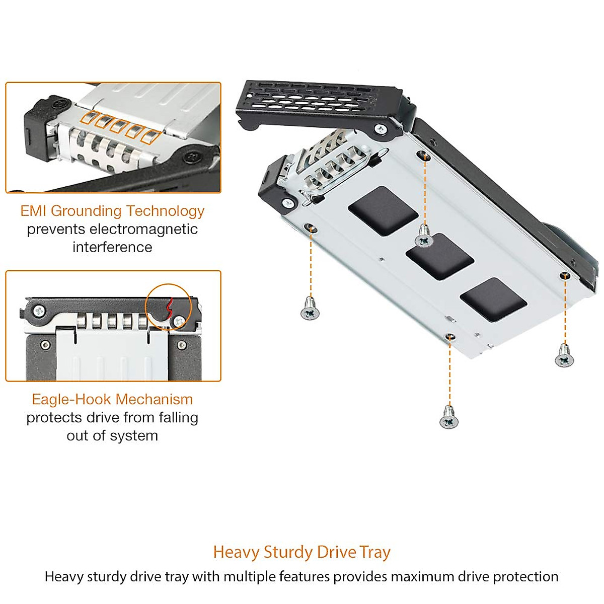 ICY DOCK 4 Bay 2.5 NVMe U.2/U.3 SSD PCIe 4.0 Rugged Mobile Rack Enclosure for 5.25" Bay (4 x Mini-SAS HD) | ToughArmor MB699VP-B