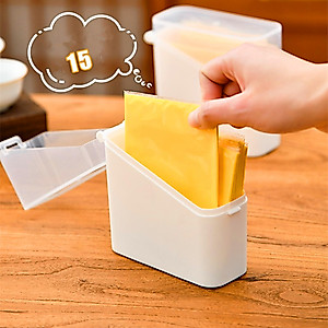 CREHNIL Cow Cheese Slice Holder Storage Container For Refrigerator Sliced Shredded Keeper Containers For Fridge (White)