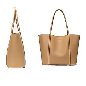 Leather women's bag, tote bag, hand bag, cow leather, commuting backpack, women's large capacity (Brown)