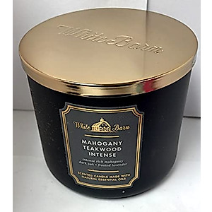 Bath & Body Works White Barn 3-Wick Candle in Mahogany Teakwood High Intensity