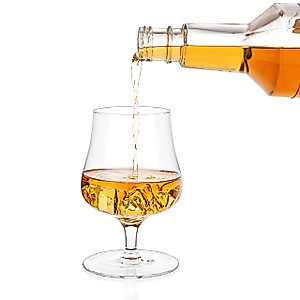 Luxbe - Brandy Whiskey Crystal Glasses Snifter, Set of 2 - Handcrafted - Lead-Free Crystal Glass - For Cognac Bourbon Spirits Drinks - 9.5-ounce