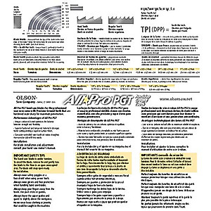 Olson Saw APG73170 1/4 by 0.025 by 70-1/2-Inch All Pro PGT Band 6 TPI Regular Saw Blade