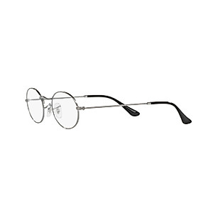 Ray-Ban RX3547V Oval Prescription Eyeglass Frames, Gunmetal/Demo Lens, 48 mm