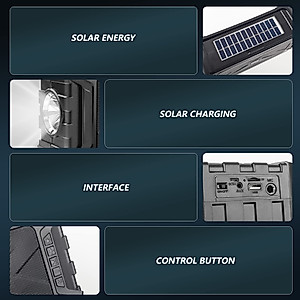 CMXLTECH 301 Portable Bluetooth Speaker with Solar Charge,Wireless Speaker Audio with Outdoor Emergency Flashlight,Longer Playtime Fun Party Light High Power Speaker for Indoor or Outdoor Use