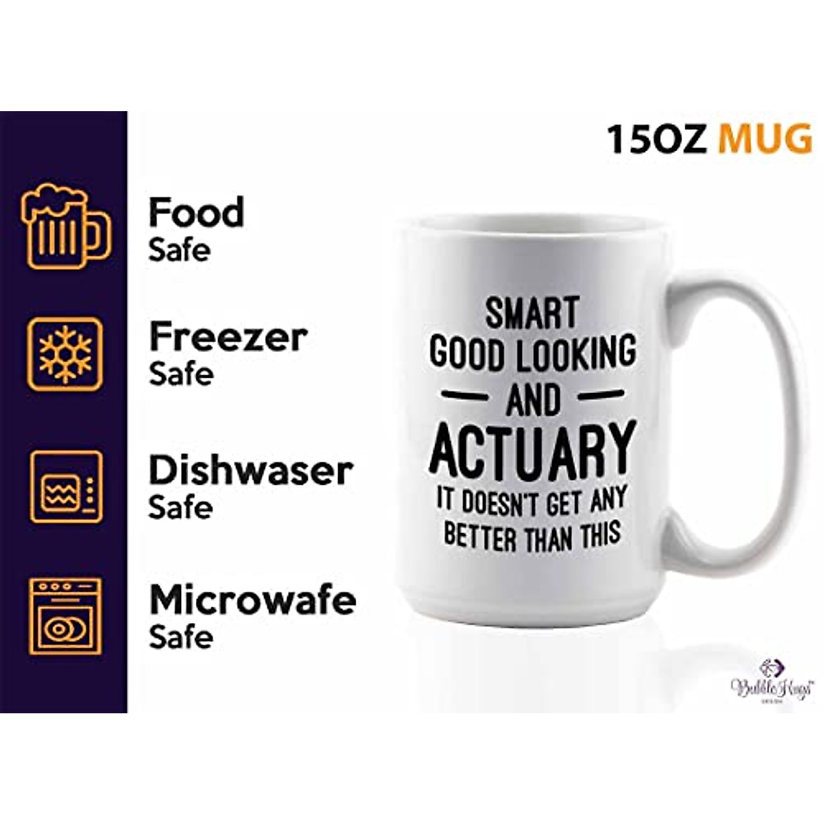 Flairy Land Actuary Coffee Mug 15oz White - Smart Good Looking Actuary - Actuaries Insurance Statiscian Accountant Analyst Auditor Data Scientist Bussiness Finance CPA