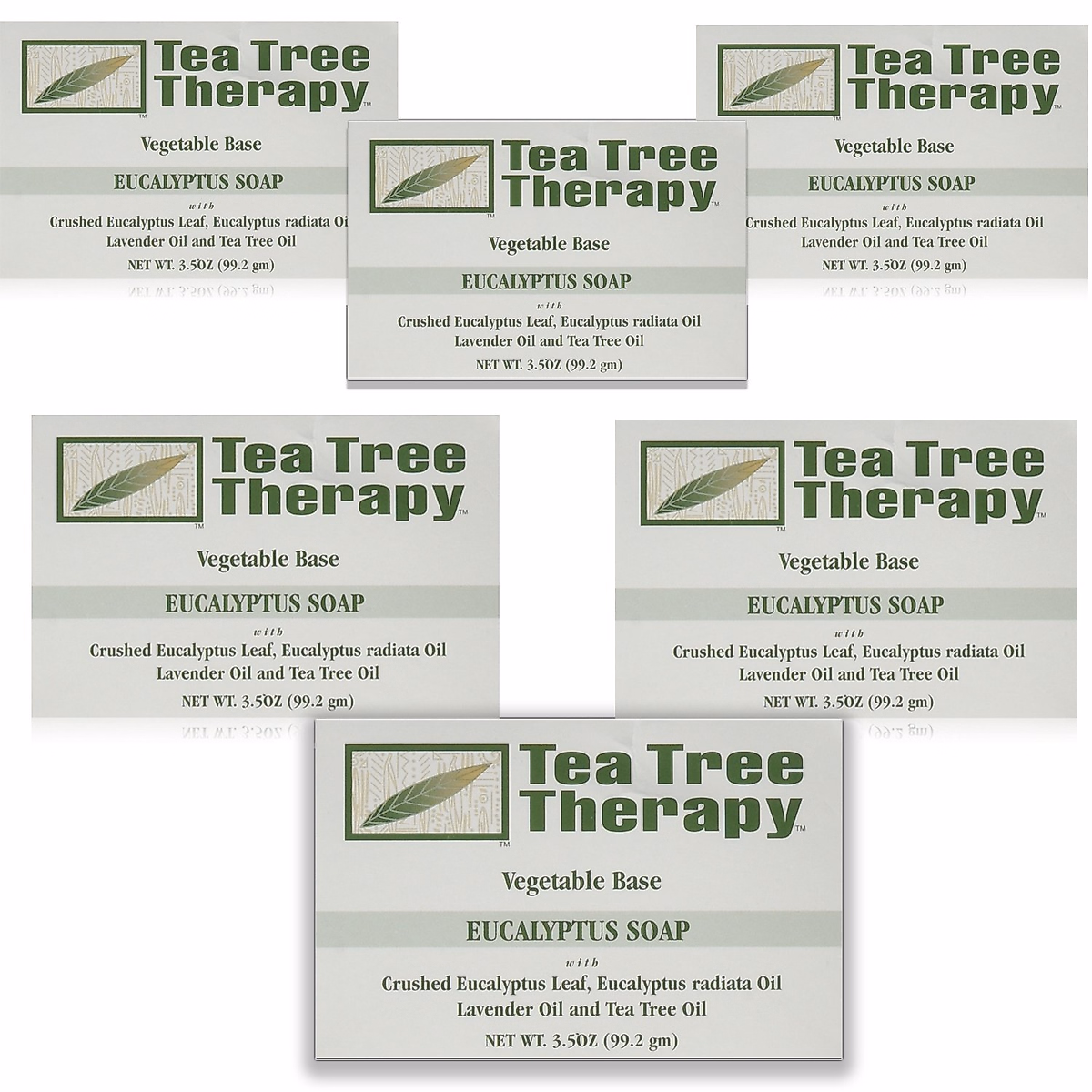 Tea Tree Therapy Vegetable Base Bar Soap, Eucalyptus, 6 Count