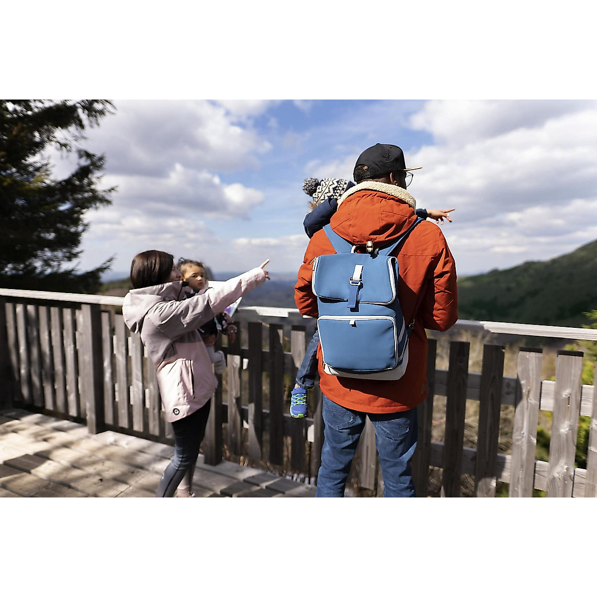 Babymoov Sancy Diaper Bag Backpack | Unisex Back Pack With Heavy Duty Roll-Top Closure, Large Insulated Compartment, Changing Pad And Accessories, Navy Blue