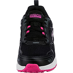 Skechers womens Sneaker, Black/Pink, 9 Wide US