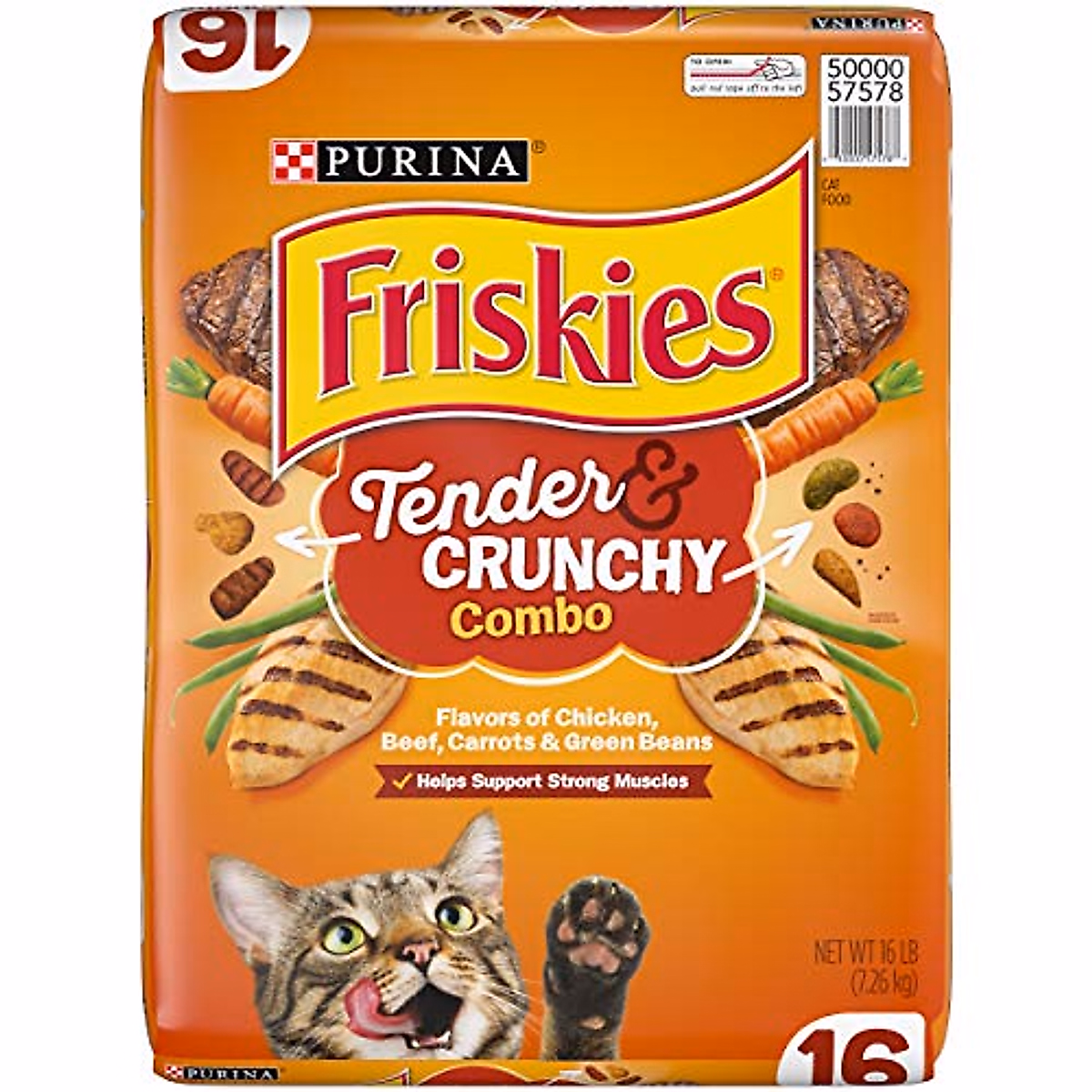 Purina Friskies Dry Cat Food, Tender & Crunchy Combo - 16 lb. Bag