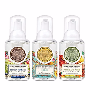 Michel Design Works Mini Foaming Soap 3-Pack Set (Tuscan Terrace, Jubilee, Poppies and Posies)