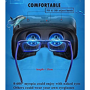 VR Headset/Goggles, Virtual Reality Glasses w/ 3D HiFi Headphones for 3D Movie Video Game Compatible for iOS iPhone 13 12 11 Pro Max X S R 8 7 6 S Plus, Android Samsung Galaxy S20 S10 S9 S8 Edge