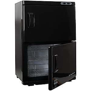 ForPro Expert Double Hot Towel Warmer, 46L Extra Large Capacity, Holds 48 Towels, Rust Resistant Towel Heater with Stainless Steel Racks, 25.5” H x 17.75” W x 11” D, Black