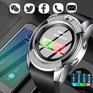 AKDSteel Y1 blueteeth Smart Watch with Touch Screen Camera/SIM Card Slot Waterproof Smart Watch Black Fashion CE