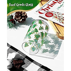 Nefelibata Christmas Cup with Bamboo Lid and Metal Straw 16oz Xmas Tree Beer Can Glass Iced Coffee Cups Drinking Glasses Smoothie Tumbler Mug Winter Holiday Party Gifts for Office Women Kids Men