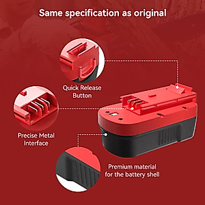 Moticett 3600mAh HPB18 Replacement for Black and Decker 18V Battery Ni-Mh Battery Compatible with Black and Decker 18 Volt Battery 244760-00 A1718 FSB18 FS18FL-2Packs