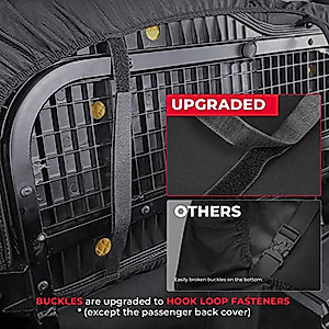 KEMIMOTO UTV Seat Covers Upgraded w/Headrest Cover Compatible with Polaris Ranger XP 1000 2017-2021 Seat Cover Set Split Bench Seat Covers Accessories (Crew Fits Front Seat Only)