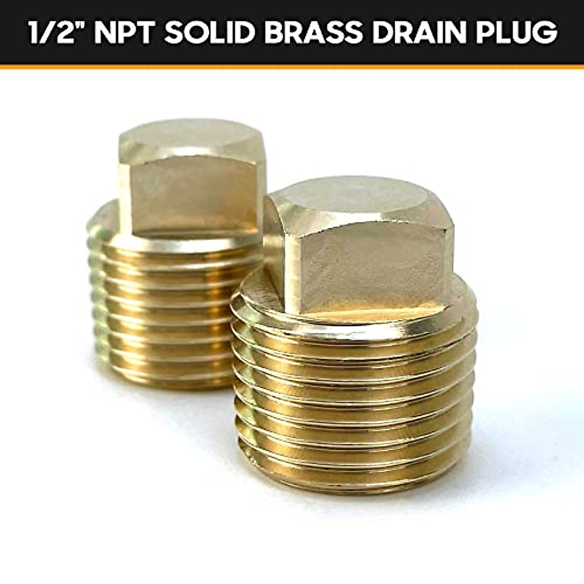 Boat Plugs 1/2 Inch Npt Solid Brass Boat Drain Plug, 2 Pack Garboard Drain Plug Boat Drain Plug Fits Most Boat Hulls (1/2 Inch NPT)