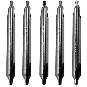 5 Pieces Number 2 Center Drill 60 Degree HSS Combined Countersink Bits Drilling