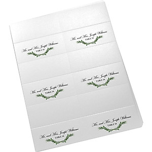 Wreath and Greens Garland Swag Printable Place Cards, Set of 60 (10 Sheets), Laser & Inkjet Printers - Wedding, Party, Dinner, and Special Events - Made in the USA