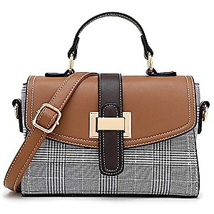 zhongningyifeng Crossbody Purse for Women Shoulder Bag Leather Waterproof Retro Fashion Handbag Small (brown)