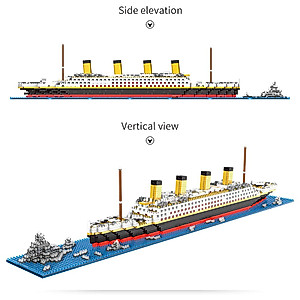JXRLMB Titanic Micro Mini Building Blocks Set for Adults Cruise Ship DIY Architecture Sets Educational Toy for Kids 1872 Pieces