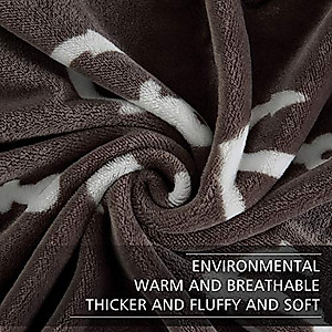 YuanKanJu DAKANG Plush Throw Blanket, Fleece Throw for Couch 50" x 60" - Soft Microfiber Cozy Lightweight Printed All Season Bed Throw Blanket, Anchor Borwn