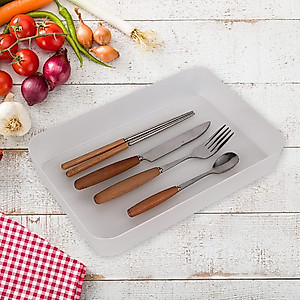 MOUMOUTEN Silverware Drawer Organizer Cutlery Tray, Drawer Organizer for Cutlery Chopsticks Spoon Folk Scoop in Kitchen Bedroom Living Room