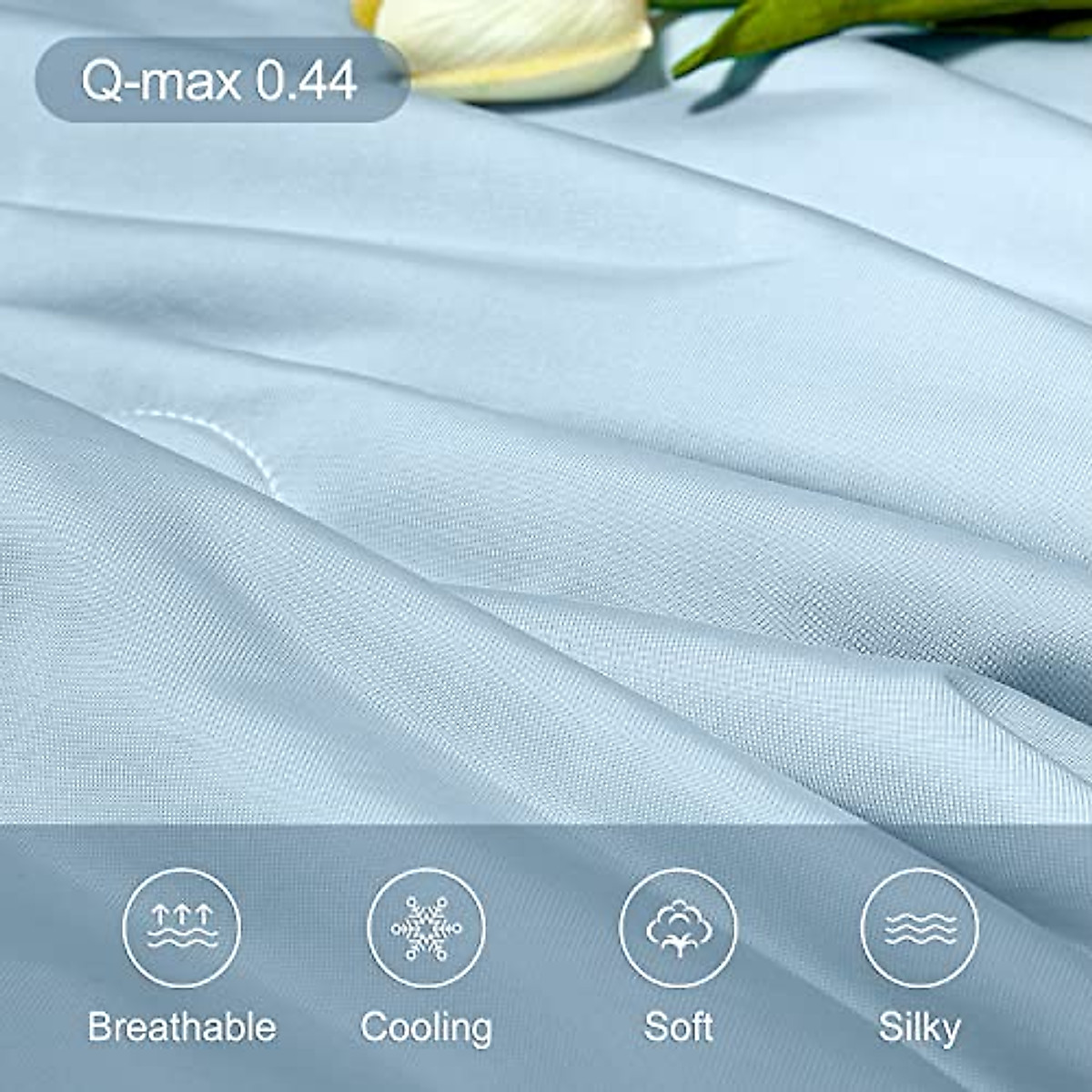 LLanCL Cooling Blankets for Hot Sleepers - Cool Like Ice Cream Lightweight Blanket for Summer with Double Side Cold, Cooling Comforter, Quilt, Fabric for Bed (King Size 90" x 108" Blue & Grey)